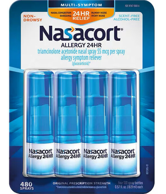 Nasacort Allergy 24HR Non-Drowsy Nasal Spray 120x4=480 spray New | eBay