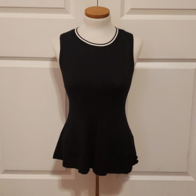 Stitch Fix | 41 Hawthorn Krista Peplum Sweater Tank Black White Size ...