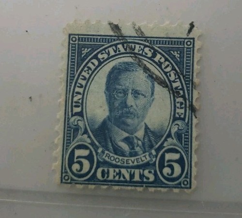 5 cent Roosevelt Stamp Blue Rich Color Rare | eBay