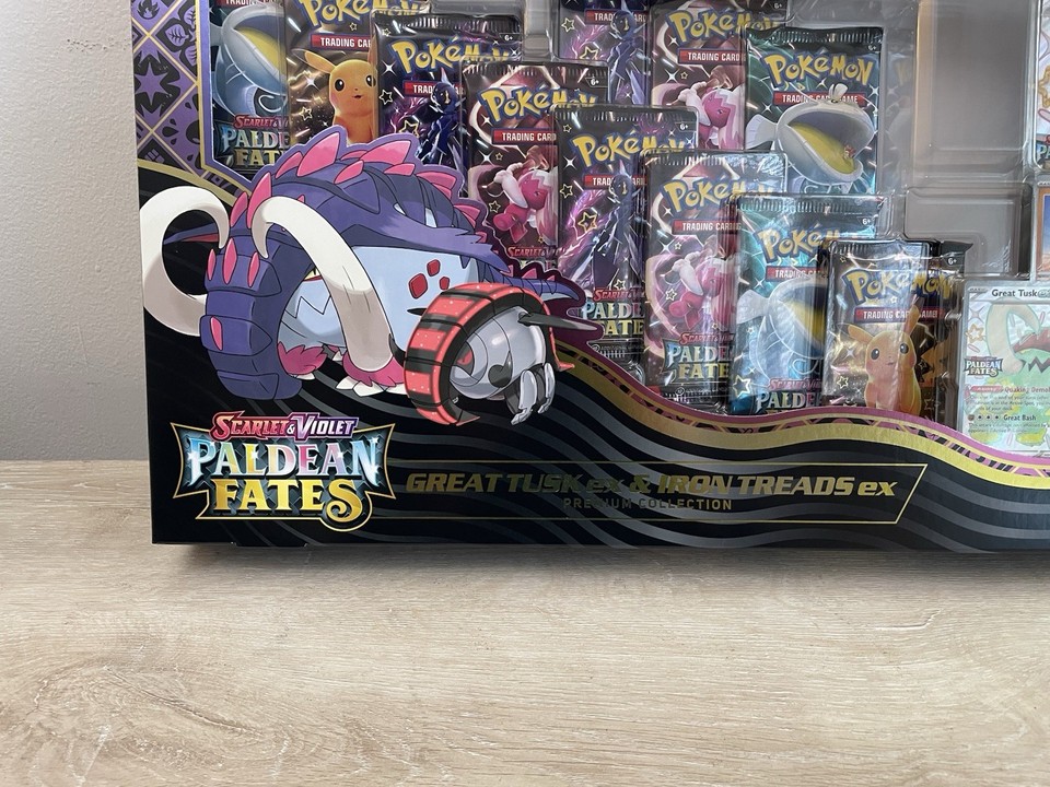 Pokémon TCG Paldean Fates Great Tusk & Iron Treads ex Premium ...