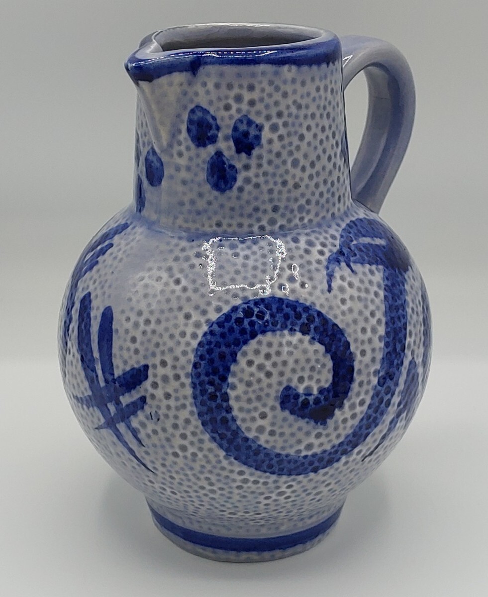 Vintage Mid Century Scheurich Textured Blue Pitcher West Germany 418-18 Dimpled | eBay