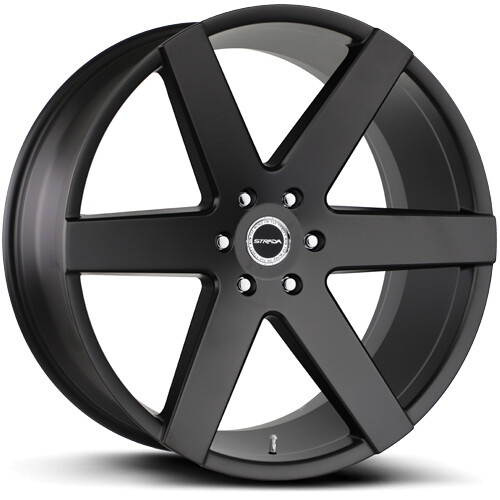 (Set of 4) Strada S60 Coda 22x9.5 6x5.5" +24mm Matte Black Wheels Rims ...