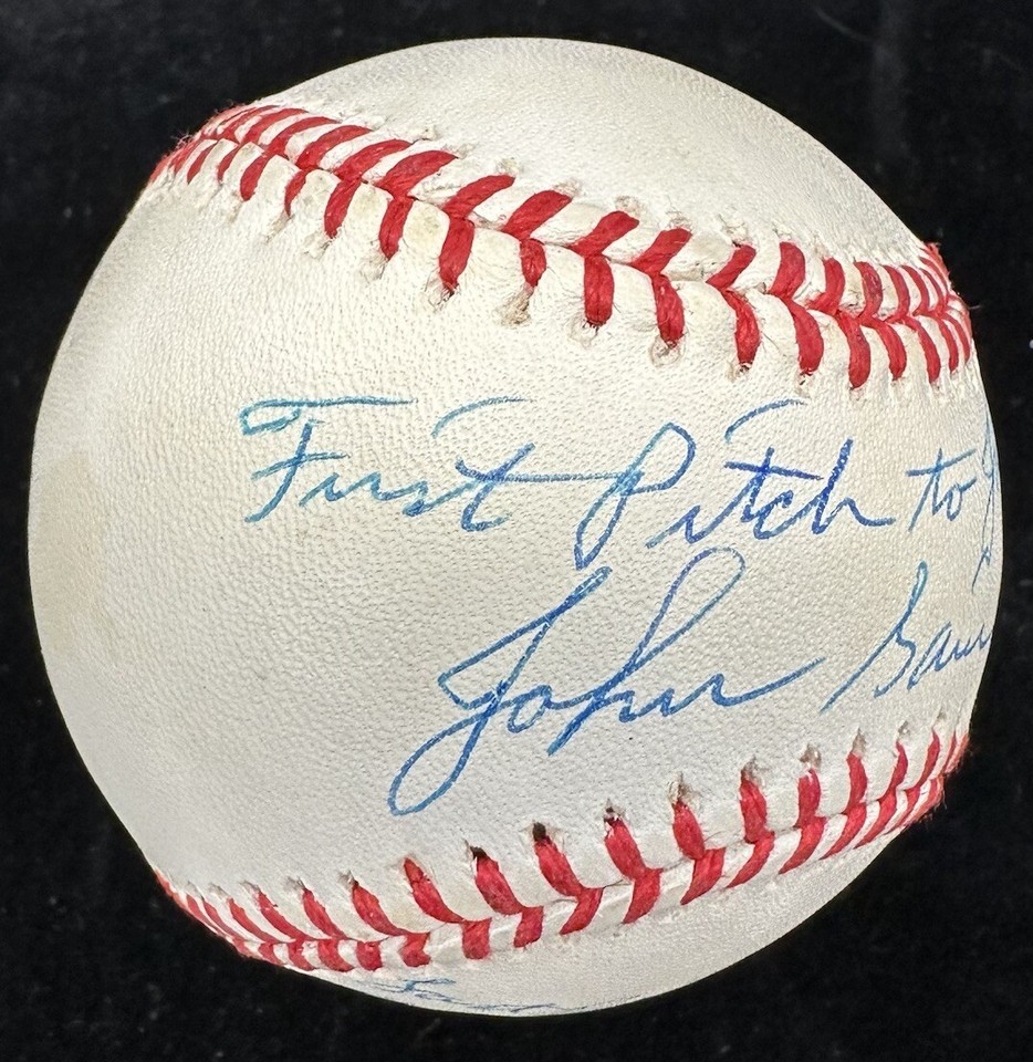Johnny Sain 1st Pitch To Jackie Robinson Signed Baseball JSA | eBay