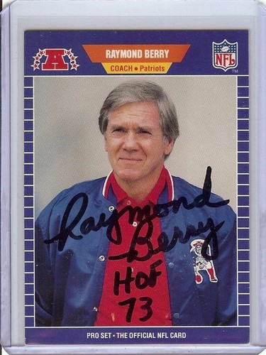 Raymond Berry 1989 Pro Set Hand Signed Autographed Patriots #260 JSA ...