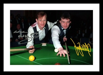 ALEX HIGGINS & JIMMY WHITE SNOOKER AUTOGRAPHED SIGNED & FRAMED PHOTO ...