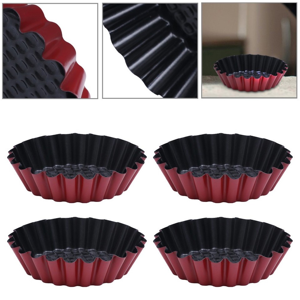 4pcs Chrysanthemum Shaped Egg Tart Molds Baking Mould Non-stick Baking ...