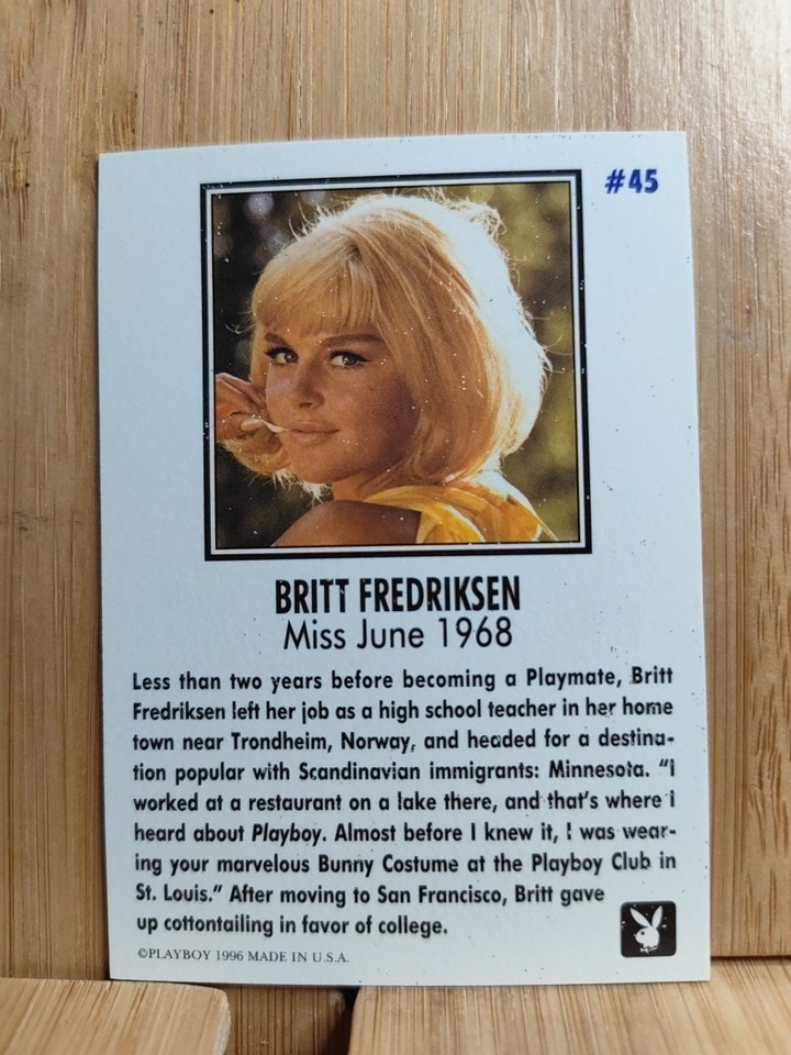 PLAYBOY 1996 Centrefold Collection 1968 BRITT FREDRIKSEN 🏆#45 June ...