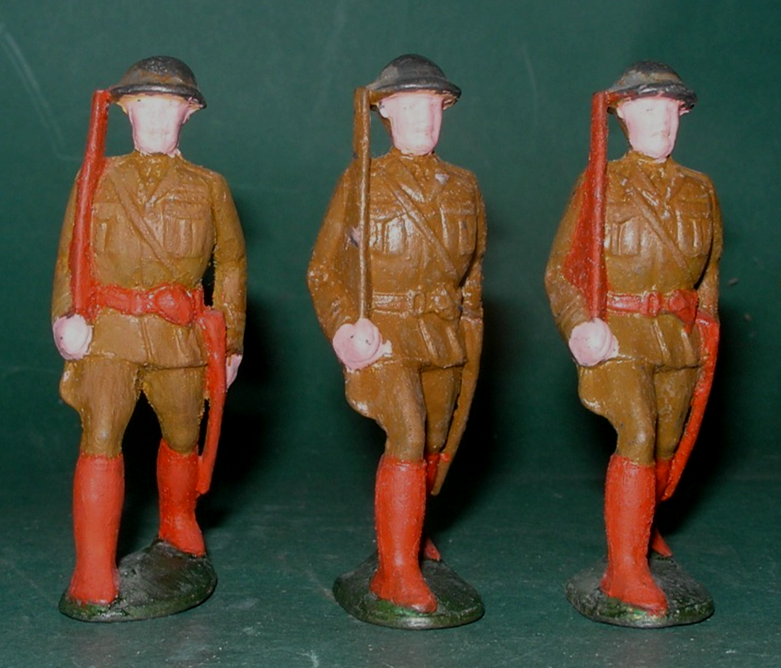 Vintage 1930's Barclay Manoil Lead 3" WW1 Men Marching Army Soldier Lot ...