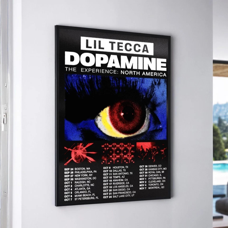 Lil Tecca The Dopamine Experience 2025 North America Tour Poster Custom ...