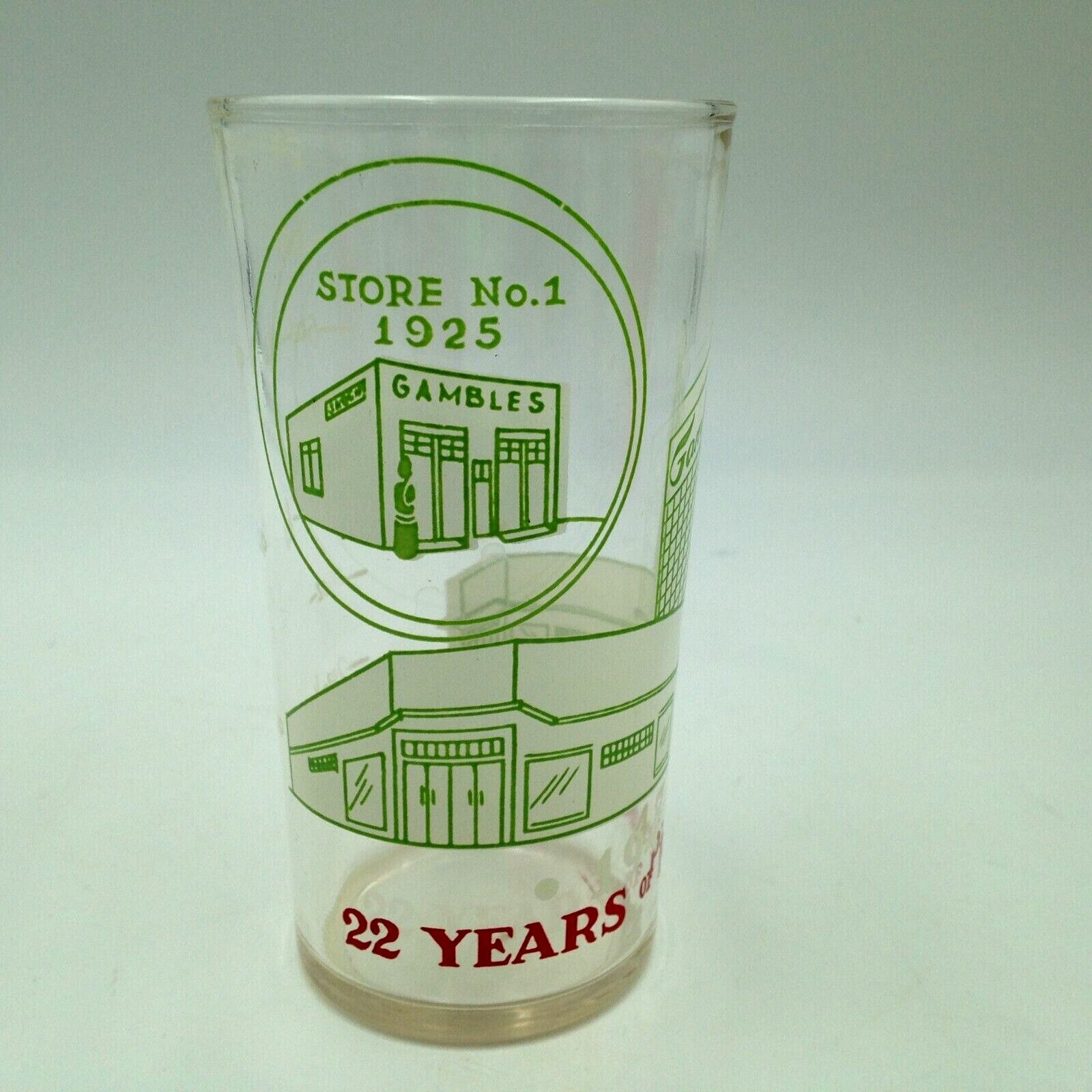 Gambles Department Store Vintage Advertising Glass Cup Measure 22 Years ...