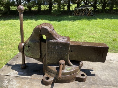 Vintage Reed No 204R Swivel Base Bench Vise, 4 1/2" Jaws, 56 lbs USA | eBay