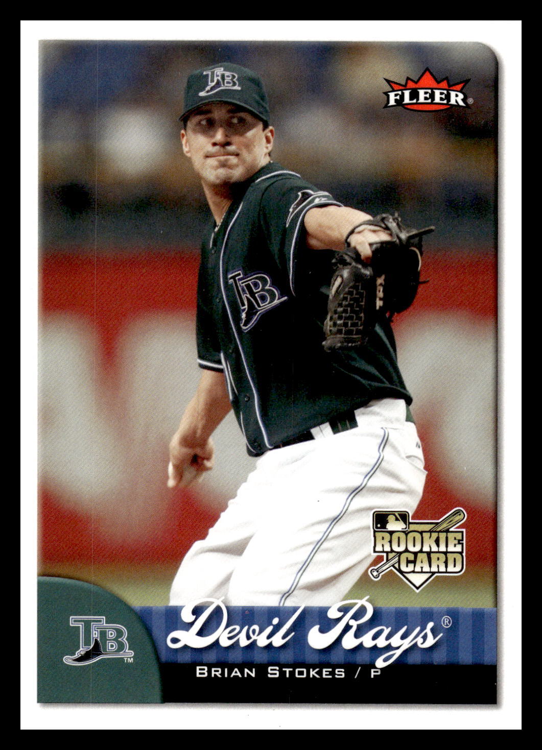 2007 Fleer #364 Brian Stokes Tampa Bay Devil Rays Baseball NM RC Rookie ...