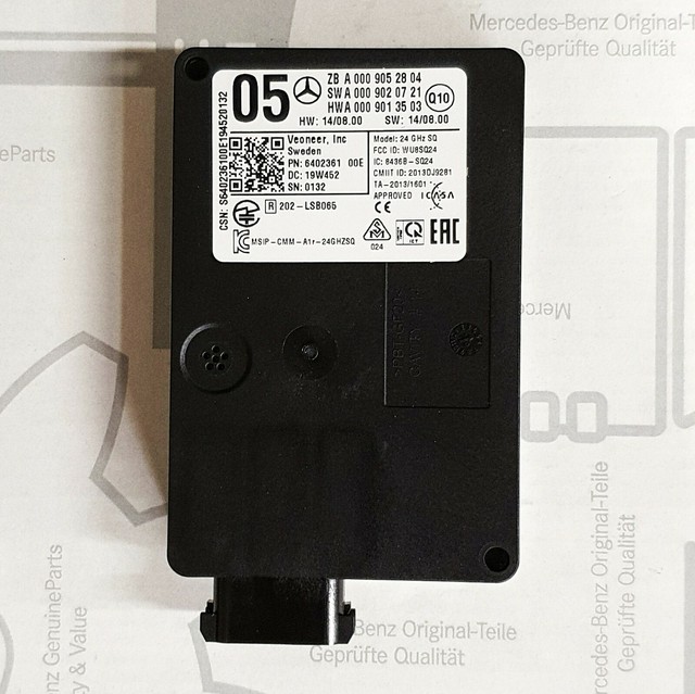 2014 MERCEDES BENZ C Class W025 Blind Spot Radar Sensor Module ...