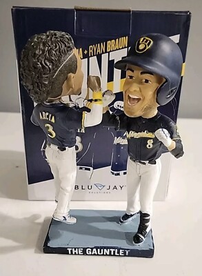 2018 Milwaukee Brewers Gauntlet Bobblehead Orlando Arcia+Ryan Braun ...