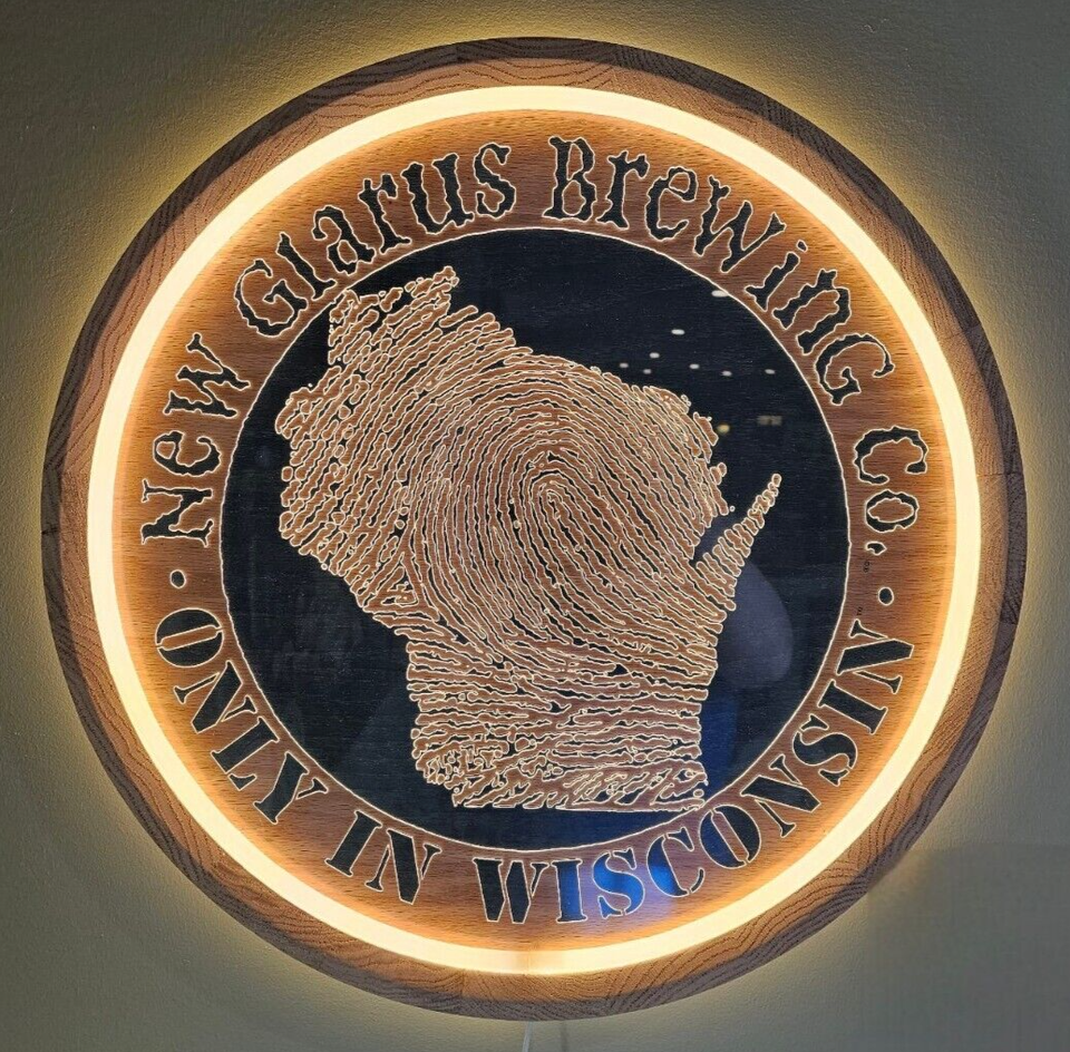 RARE NEW GLARUS BREWING BEER SIGN NEO NEON LED LIGHT UP WISCONSIN ...
