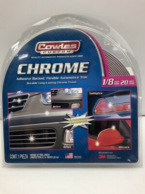 Cowles S37780 Chrome Body Side Molding Trim 1/8" X 20', Adhesive ...