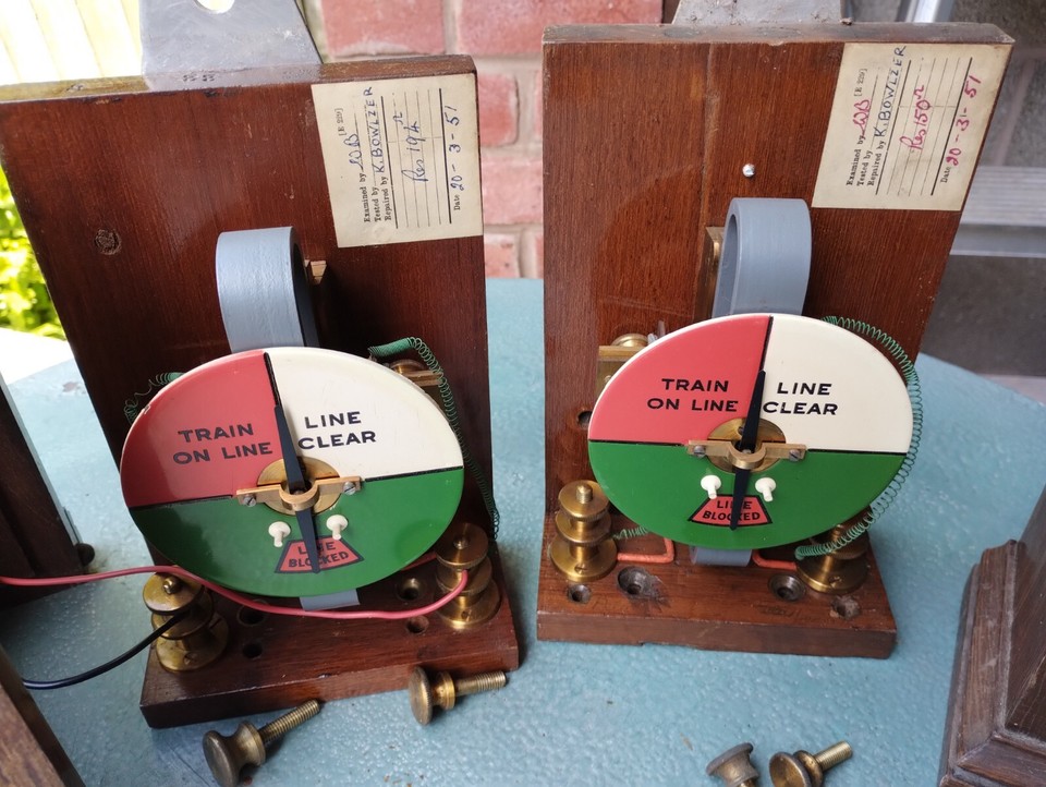 Pair of original Railway Block signalling Instruments - Up line - Down ...