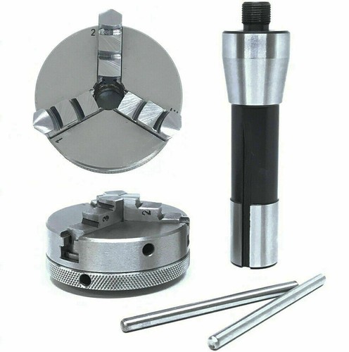 50mm 3 Jaw Self Centering 2" Chuck With Reversible Jaws R8 Shank 7/16 ...
