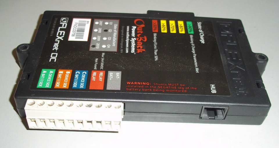 Outback Power FLEXnet DC System Monitoring Device - Black (FN-DC) | eBay
