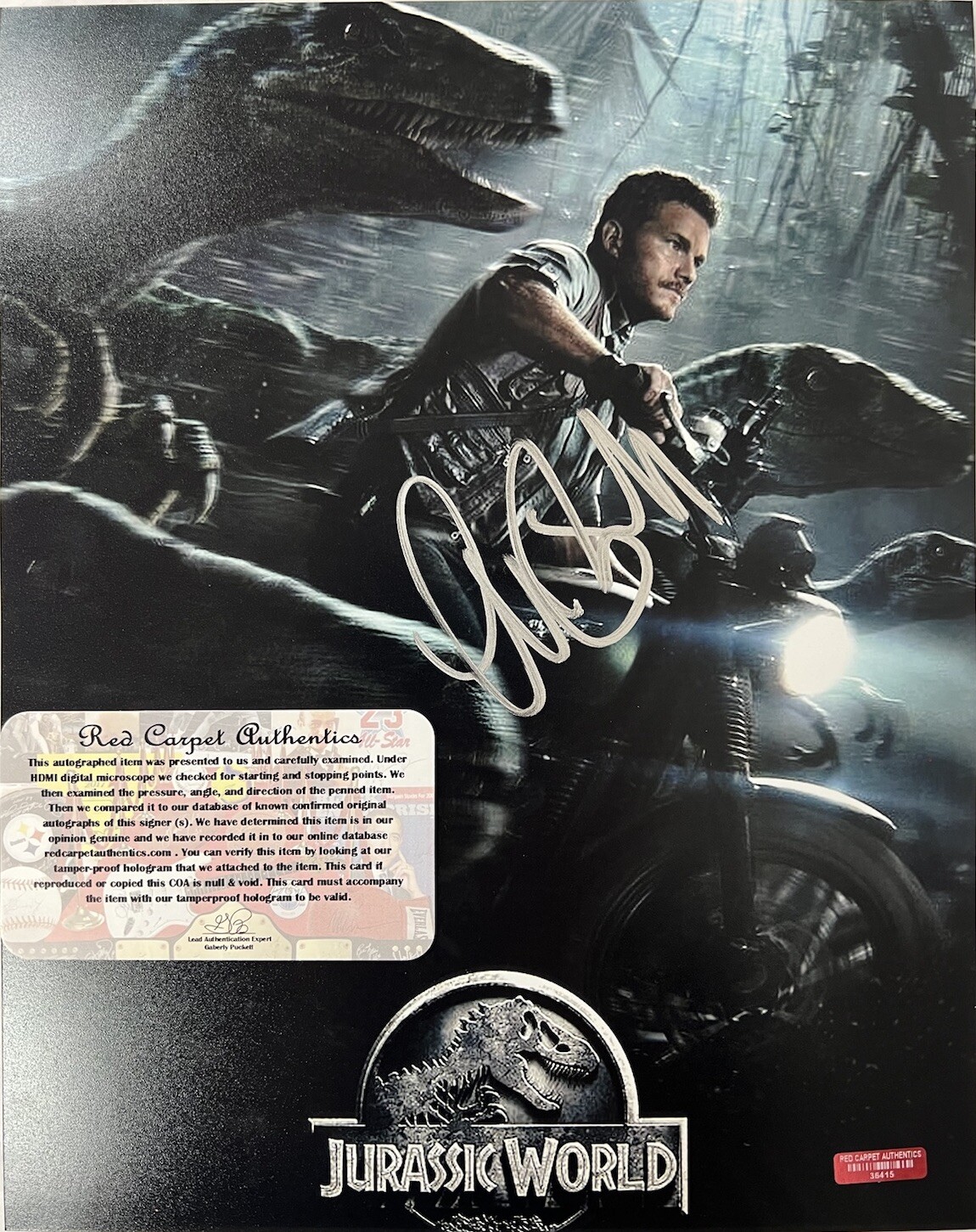 Jurassic Park Christopher Michael Pratt Signed Autographed 10x8 Photo ...