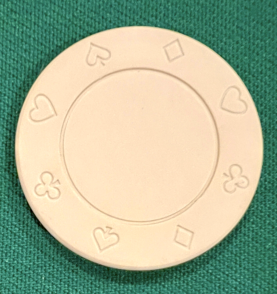 Vintage Suited Poker Chips Clay Composite Debossed Flat, 96 White 100 ...