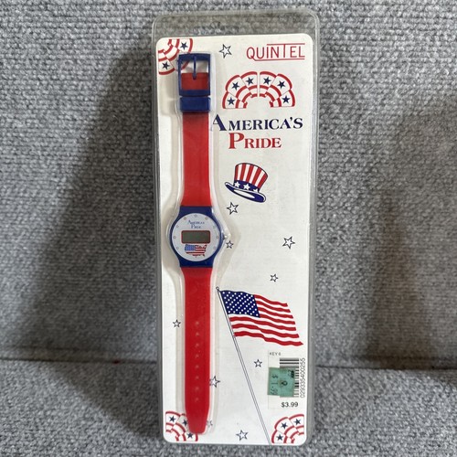 Quintel Wristwatch Blue Red Band Sealed July 4th Patriotic America's ...