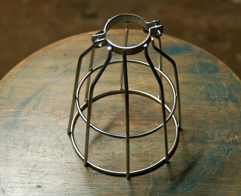 Steel Bulb Guard, Clamp On Metal Lamp Cage, For Vintage Trouble Light ...