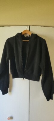 Ardene Cozi Black Zip Hooded Jacket Sweatshirt Hoodie Size M NWT | eBay