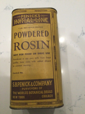 Vintage Tin Pharmacy Powdered Rosin Tin / Can S B Penick’s New York ...