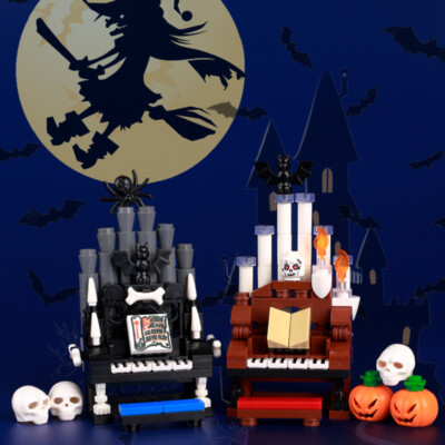 Small Bricks! MOC Halloween Vampire Gothic Pipe Organ Model Building ...