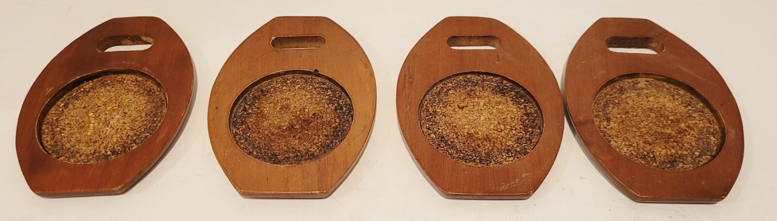 Vintage Wooden Wood Coaster Set~Stacking~Cork~Mid Century Modern ...