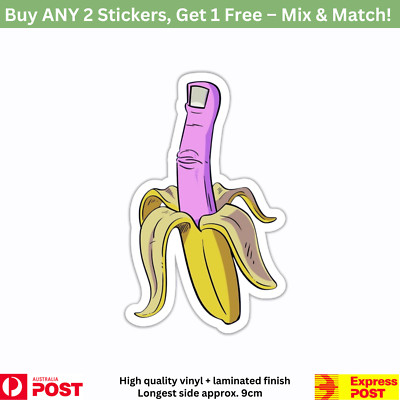 Vinyl sticker decal Waterproof funny rude finger banana scrapbook car ...