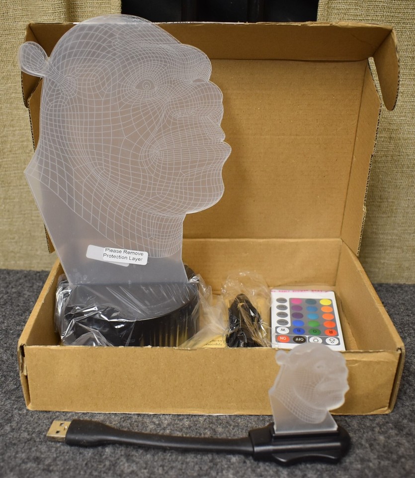 Shrek Night Light, Shrek Gifts - 3D LED Remote Control with mini Shrek ...