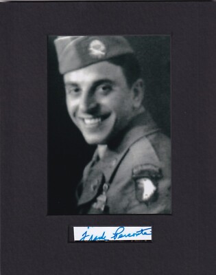 Band of Brothers Frank Perconte SIGNED CUT WWII 101st AB D-Day, Bulge ...