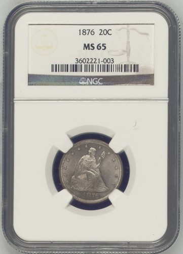 1876 NGC MS65 Key 14,640-Minted! CENTENNIAL Twenty Cent Piece RARE ...