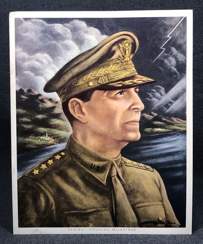 Beautiful 8x10 Color Print 1942 General Douglas MacArthur Gordon Rowe ...