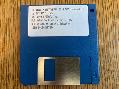 USING MYSTAT PROGRAM PC MS-DOS 3.5" INCH FLOPPY DISK(S) NEAR MINT ...