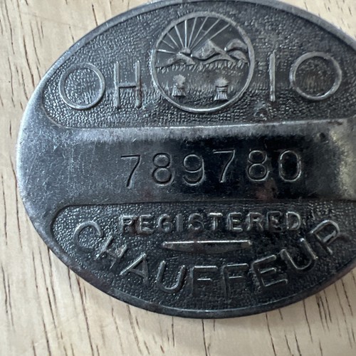 Vintage Ohio Registered Chauffeur badge pin, Serial No. 789780 | eBay