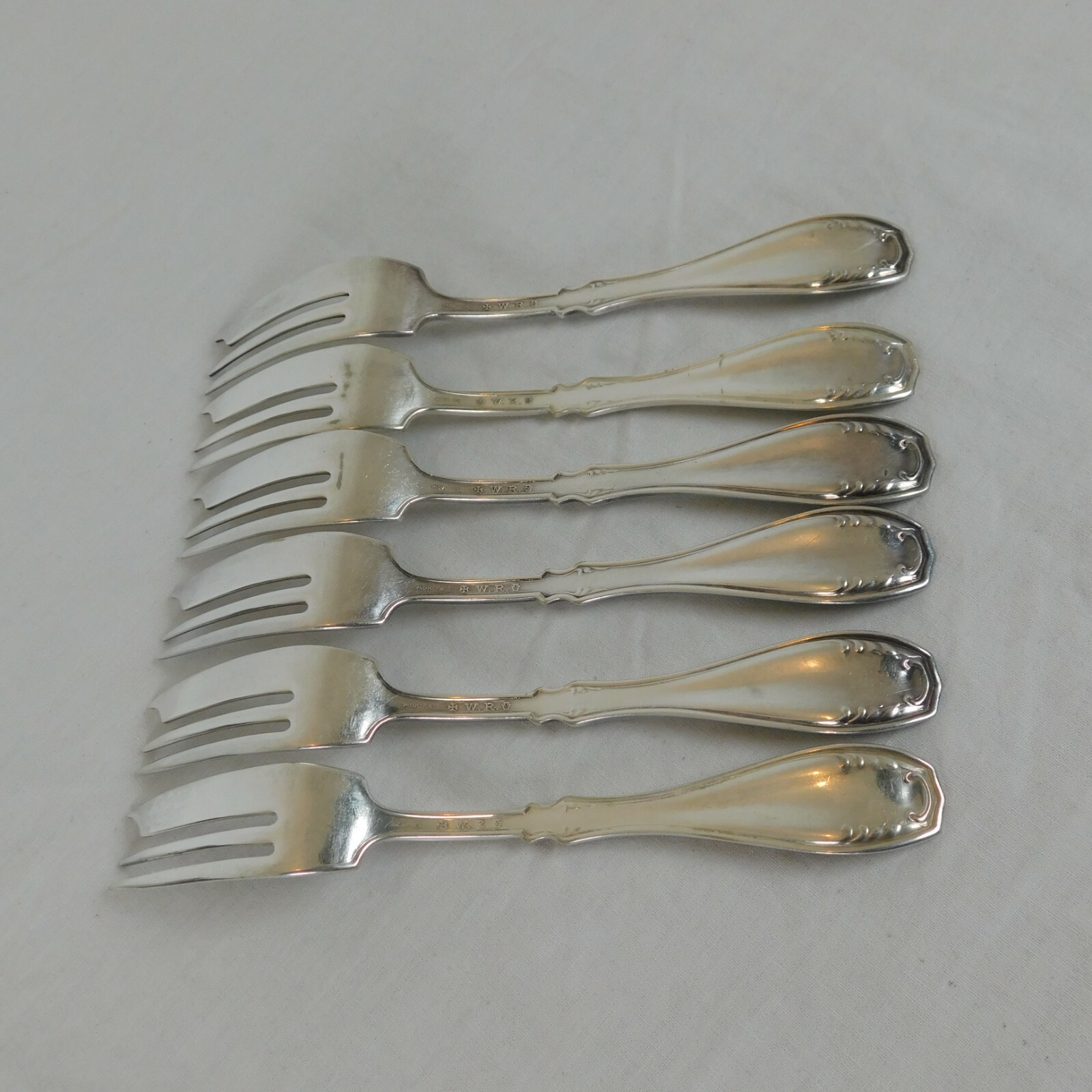 Irving Silverplate Pie Pastry Fork Set of 6 Oneida Keystone 1916 ...