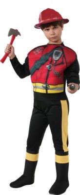 Child Muscle Chest FIREMAN Costume w/ Hat and Accessories | eBay