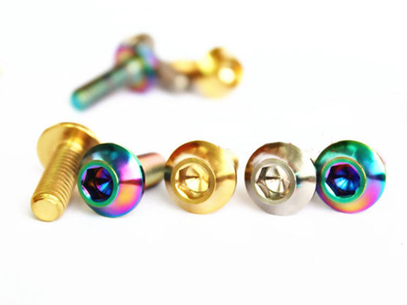 2PCS M6x16mm Ti/Golden/Rainbow GR5 Titanium Cone Head Bolts For Bicycle ...
