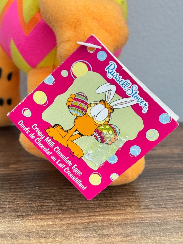 NWT GARFIELD Easter Egg Plush Yellow & Pink Stuffed Animal Toy Cat ...