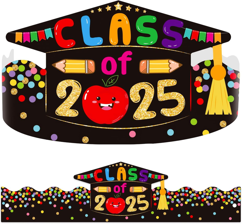 Kids Graduation Paper Hats - Class of 2025 24Pcs Graduation Congrats ...