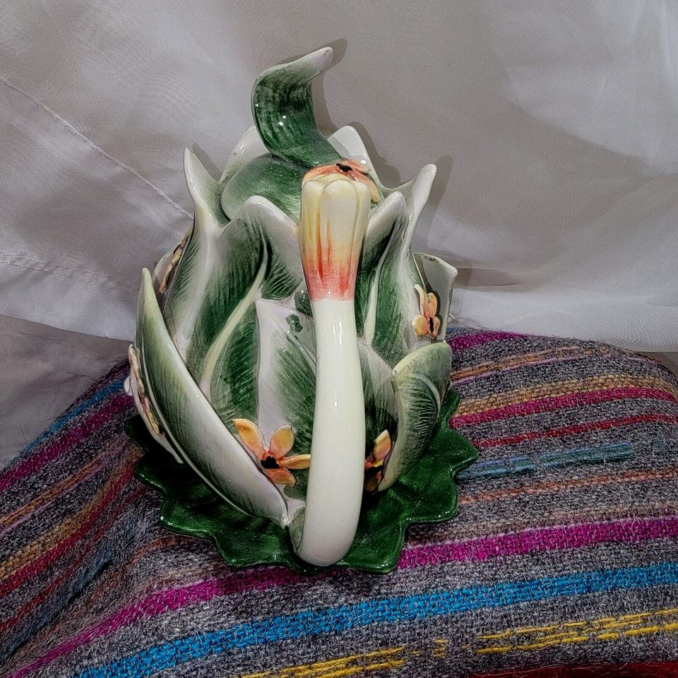 Vintage Fitz and Floyd FOREVER IN BLOOM Teapot With LID & LILY PAD ...