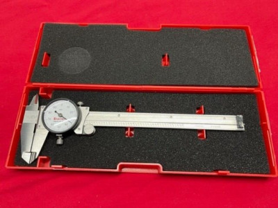 Starrett 120A-6 Dial Caliper, Stainless Steel, White Face, 0-6" Range ...