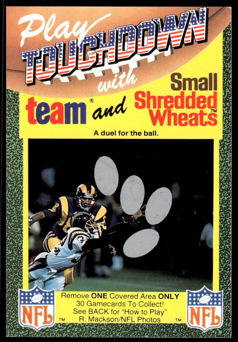 1989 TOUCHDOWN MAGAZINE SHREDDED WHEATS 26/30 CARDS PART UK SET ...