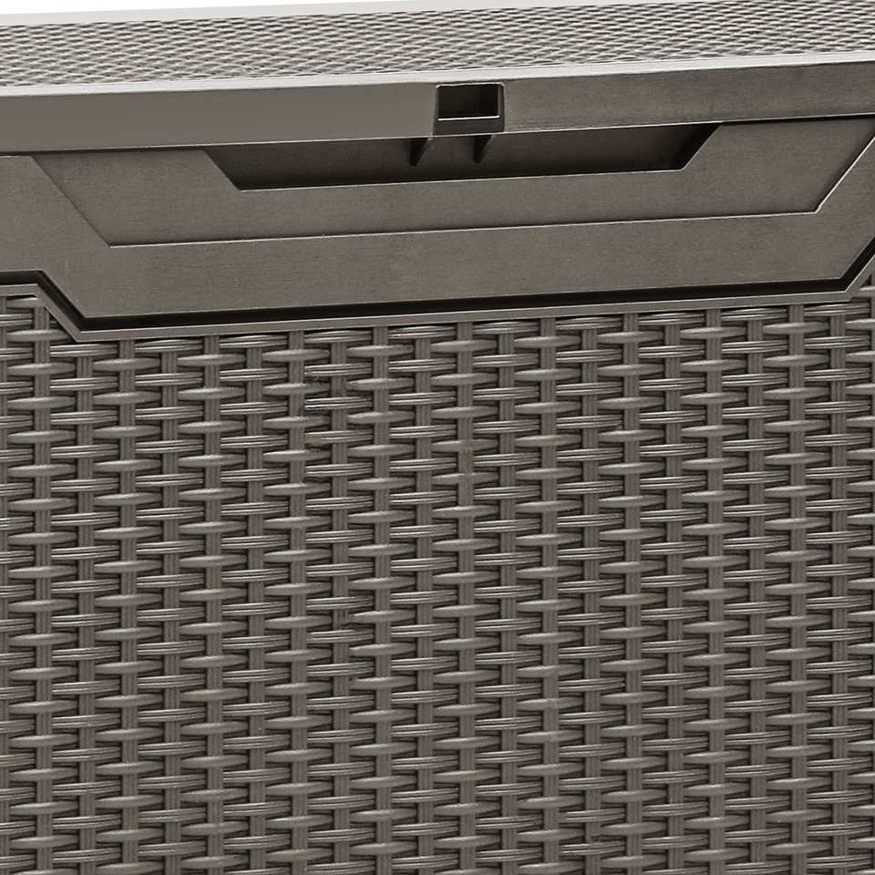 Weatherproof Outdoor Deck Box 100 Gallon Resin Storage Chest Bin w ...