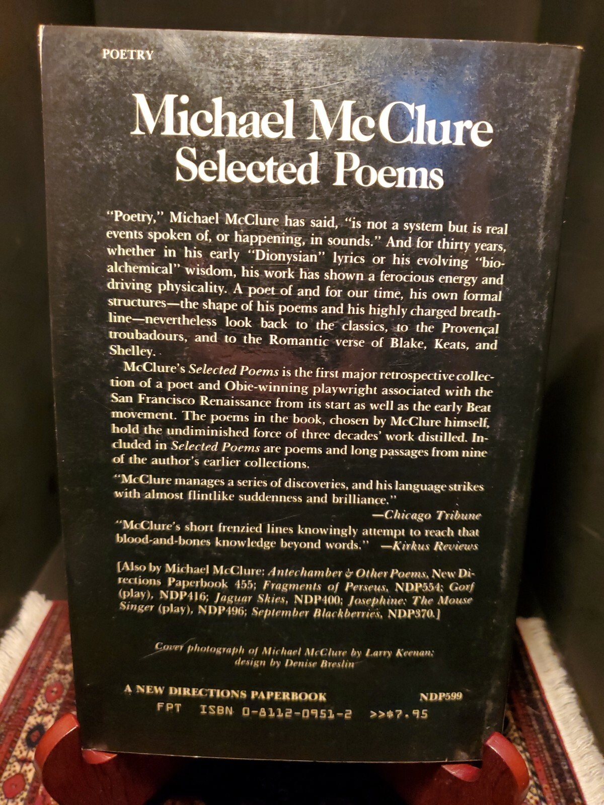 Selected Poems of Mcclure Pa by Michael McClure (1986, Trade Paperback ...