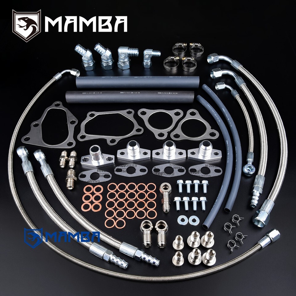 MAMBA 9-6 Twin Turbo Set for Mitsubishi 6A13TT Galant VR-4 TD03-14T ...