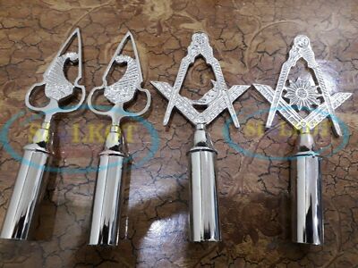 Silver Color Freemason Masonic 4 Poles & Topper, Masonic BLUE LODGE ...
